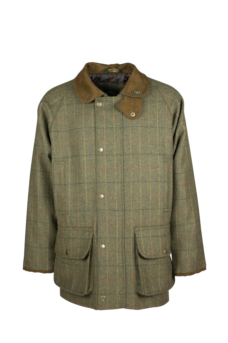 Men's Braemer Shootong Coat- GREEN CHECK | Oxford Blue