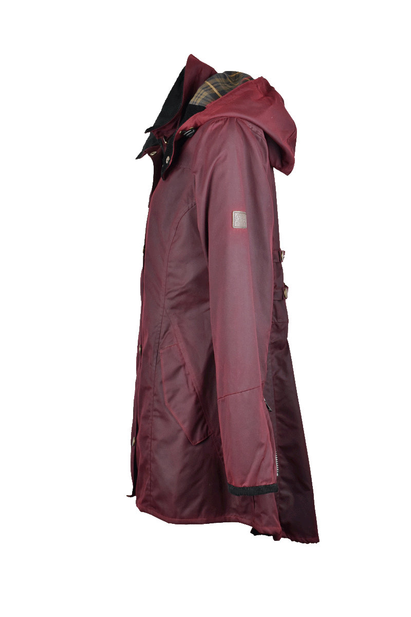 Women's Olivia Waxed Jacket - PLUM | Oxford Blue